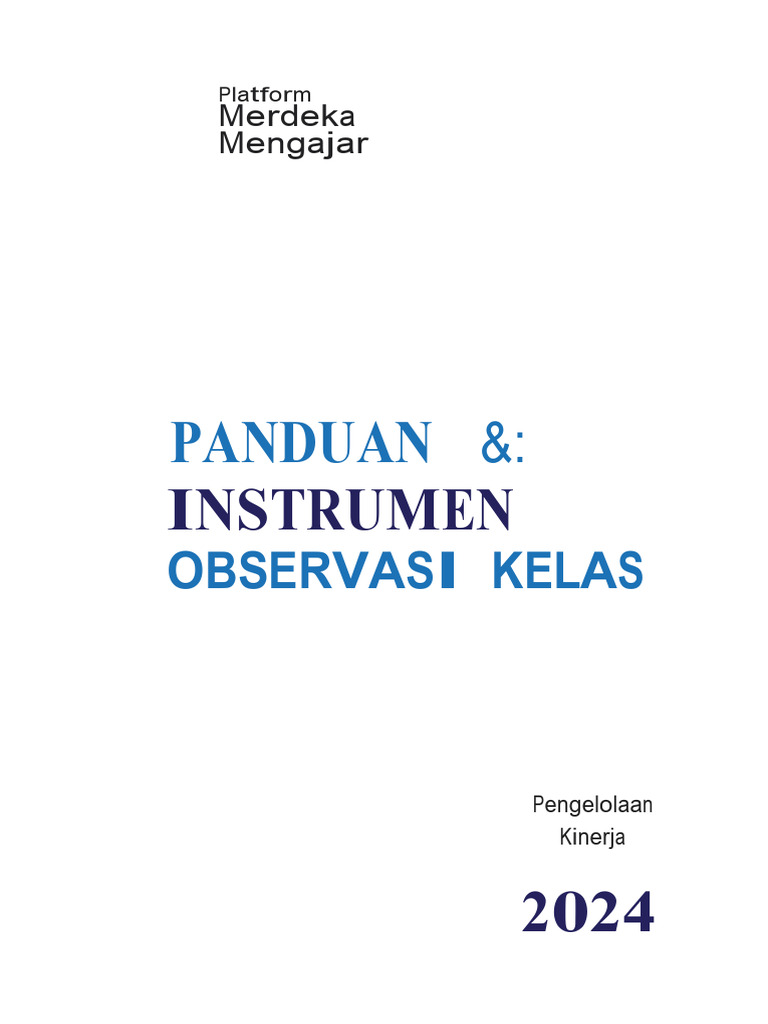 Panduan Observasi Kelas untuk Kepala Sekolah | PDF