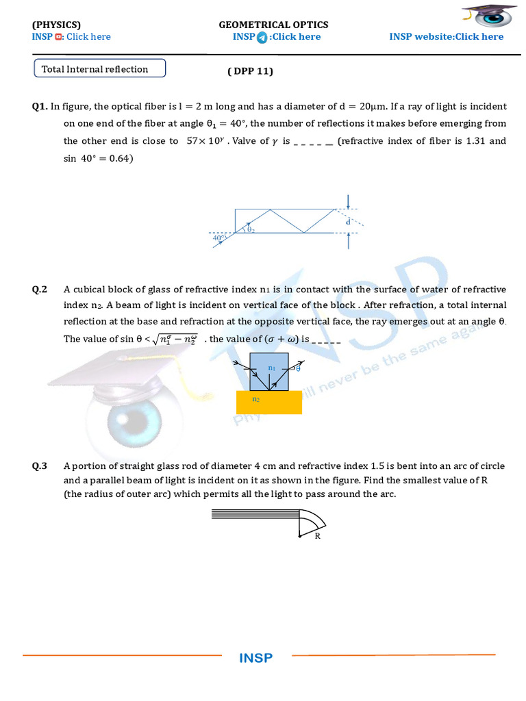 Geometrical Optics DPP 011 (AutoRecovered) | PDF | Reflection (Physics ...