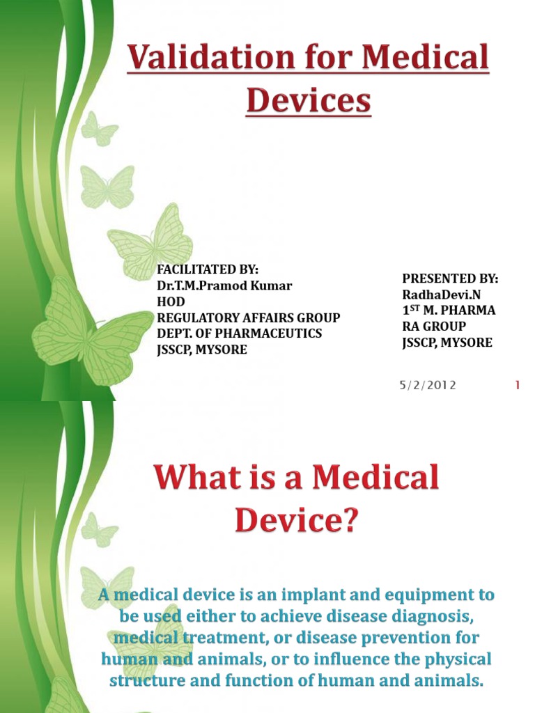 Medical Device Validation Radha | PDF | Verification And Validation ...