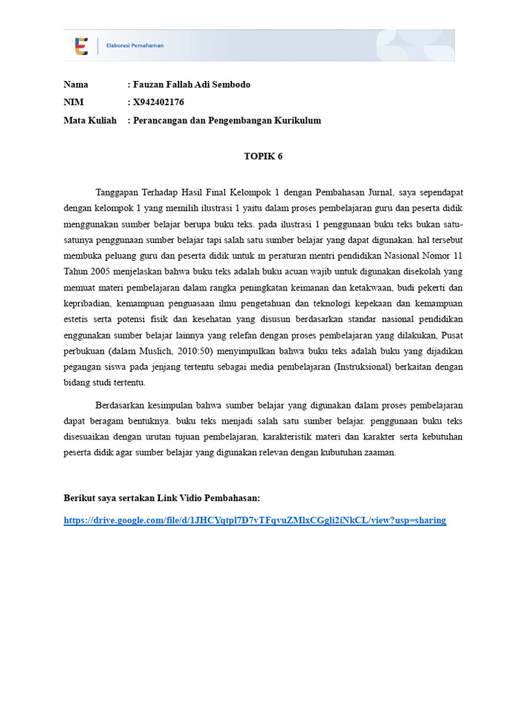 Topik 6 Elaborasi Pemahaman PPK Fauzan Fallah Adi Sembodo | PDF