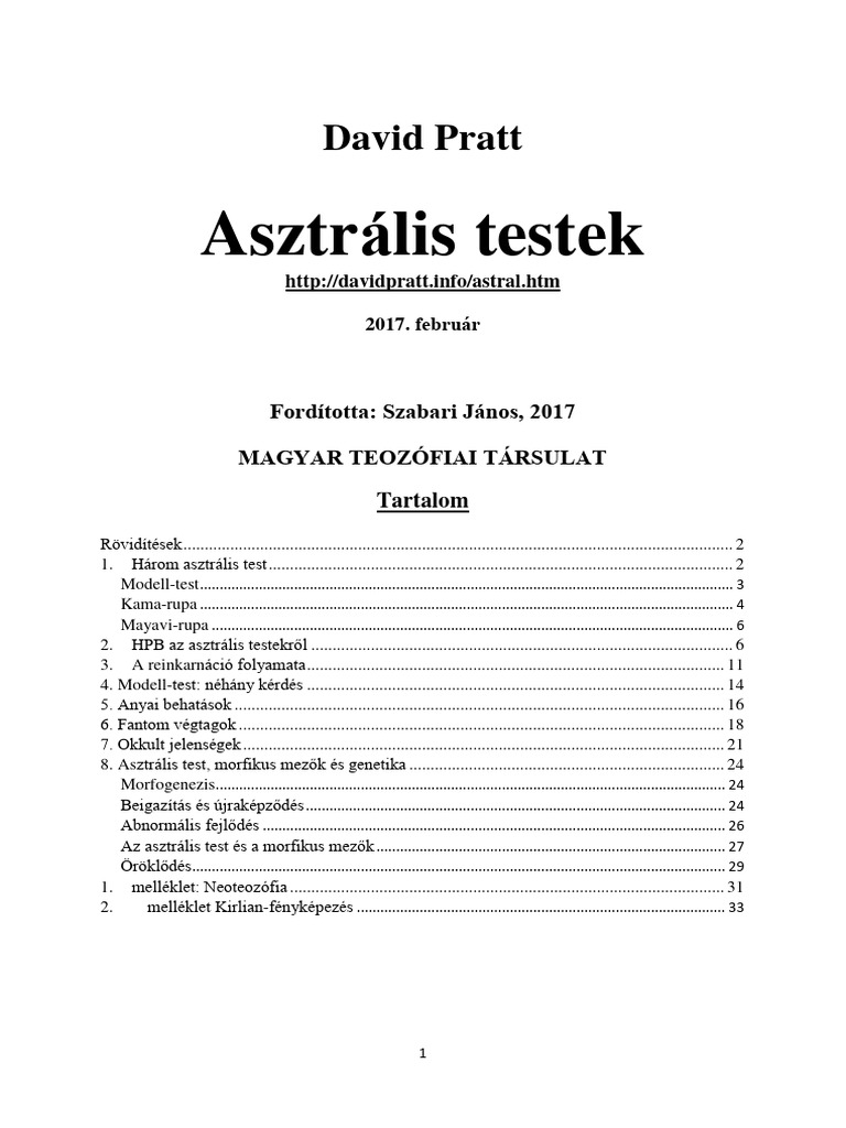 David Pratt - Asztrális Testek | PDF