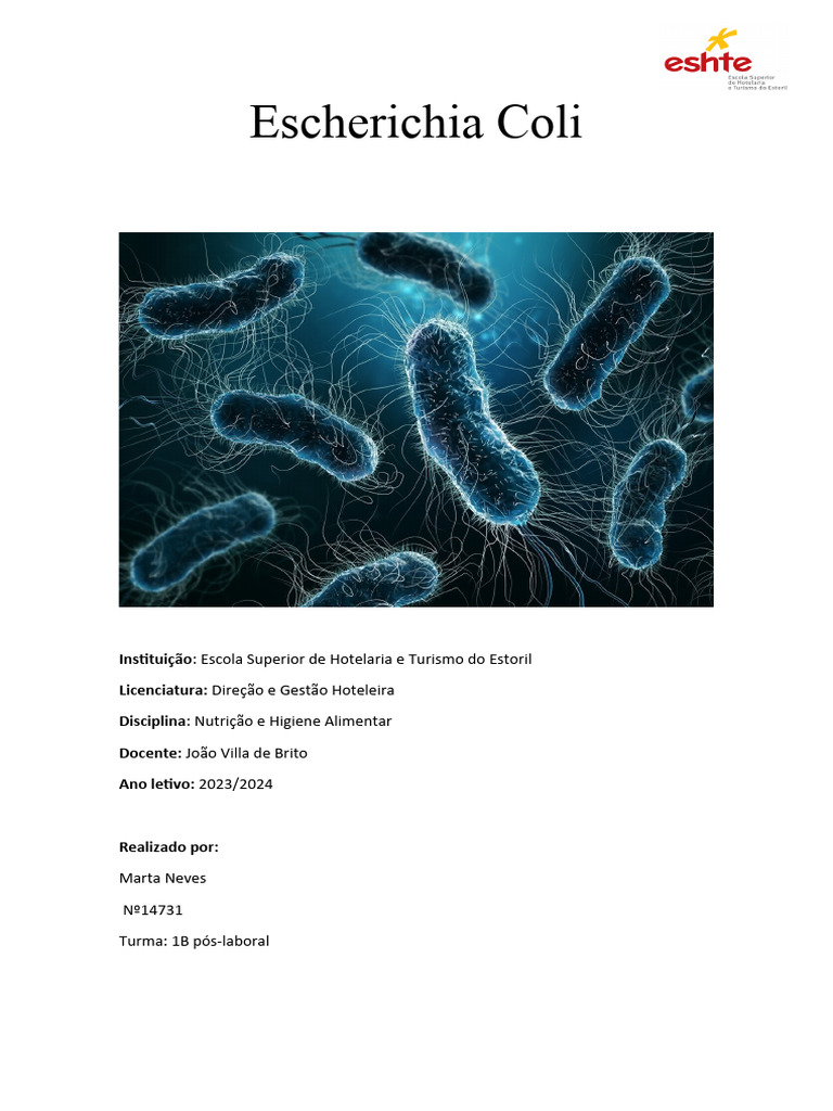 Escherichia Coli | PDF | Escherichia Coli | Especialidades médicas