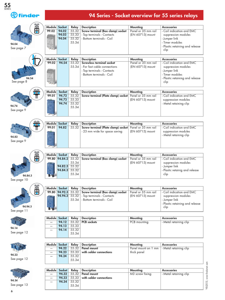 5 Base para Rele Finder 14 Pines 9404spa. | PDF | Electrical Connector ...