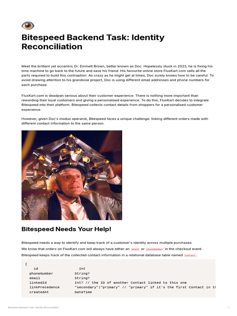 Bitespeed Backend Task Identity Reconciliation | PDF | Web Service ...