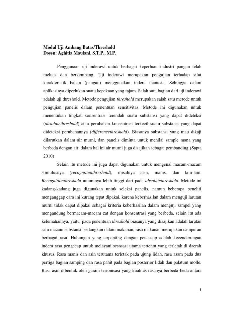 Modul Sensori - Uji Ambang Batas_Threshold | PDF