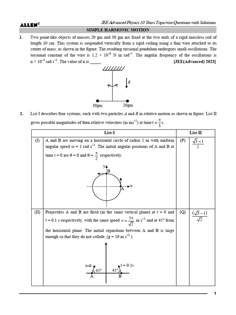 Simple Harmonic Motion | PDF | Motion (Physics) | Classical Mechanics