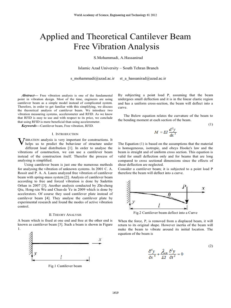 Applied and Theoretical Cantilever Beam | PDF | Radio Frequency ...