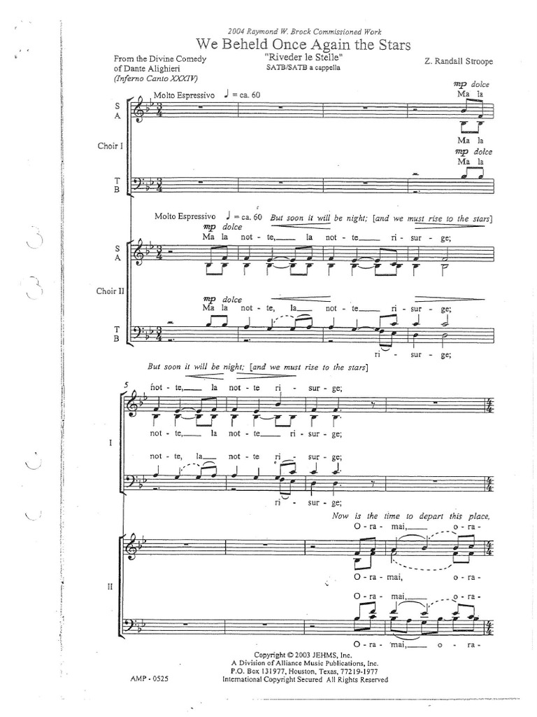 Riveder Le Stelle - Randall Stroope | PDF