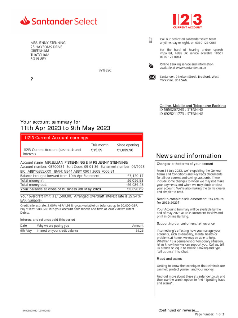 Current Account Statement 10052023 | Download Free PDF | Overdraft | Credit Card