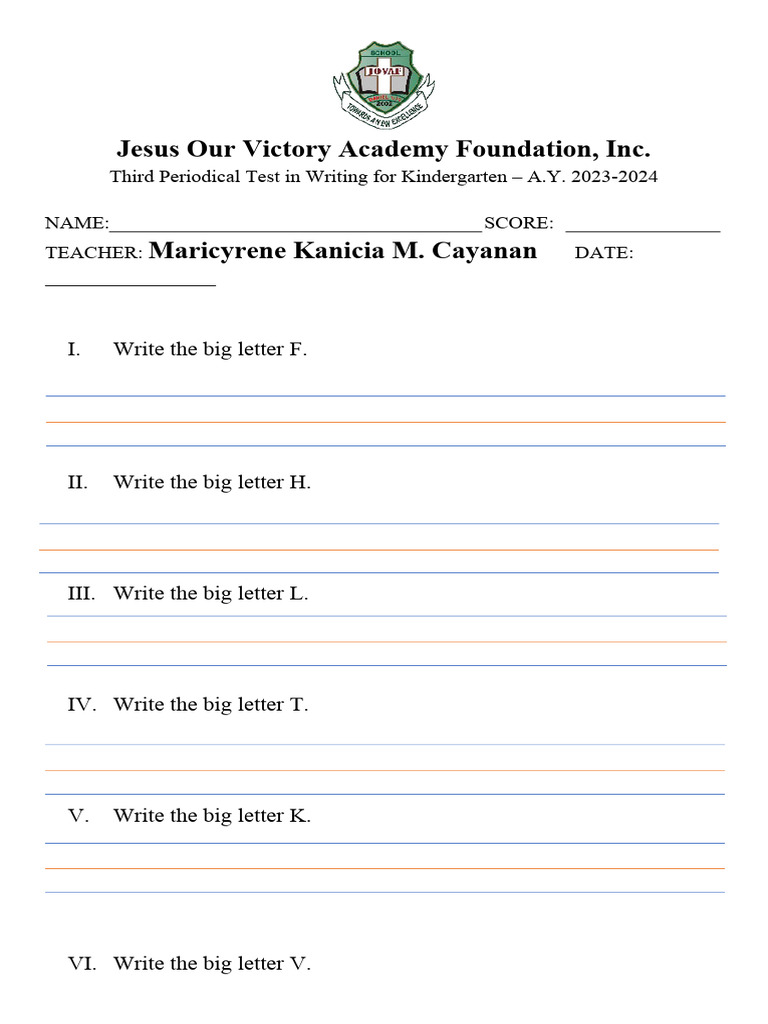 WRITING Kinder | PDF
