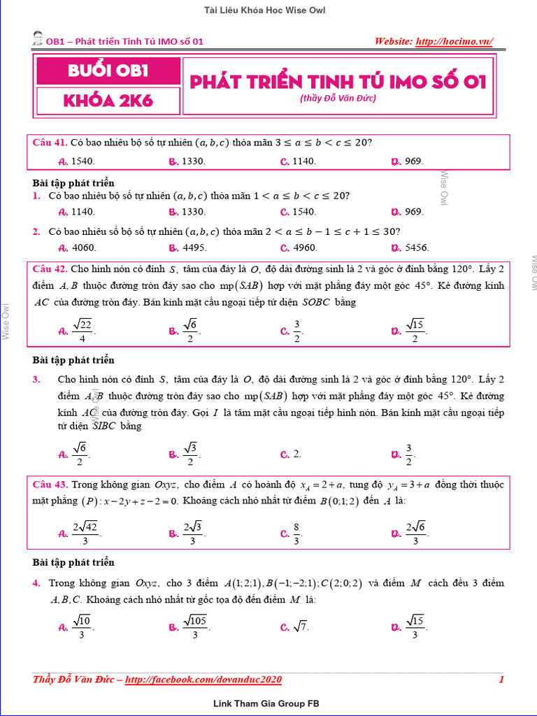 (ĐVĐ) OB1 - Phát triển Tinh Tú IMO số 01 | PDF
