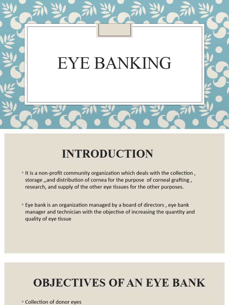 EYE BANKING | PDF | Cornea | Ophthalmology