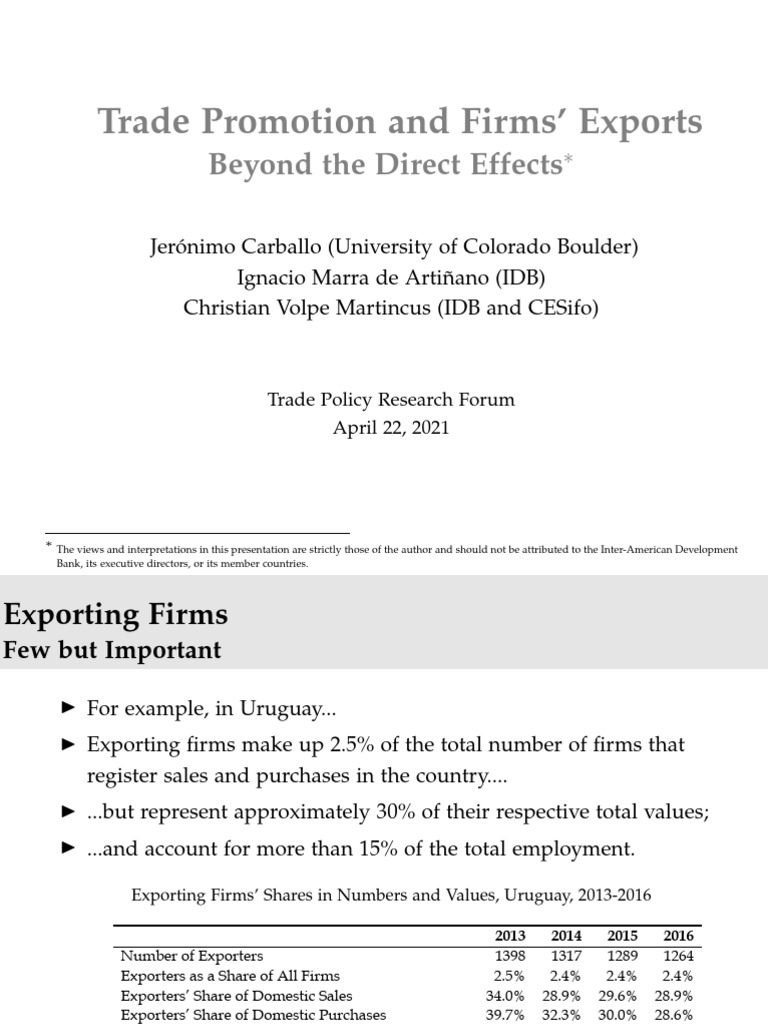 Trade+Promotion+and+Firms'+Export TPRF | PDF | Exports | Market (Economics)