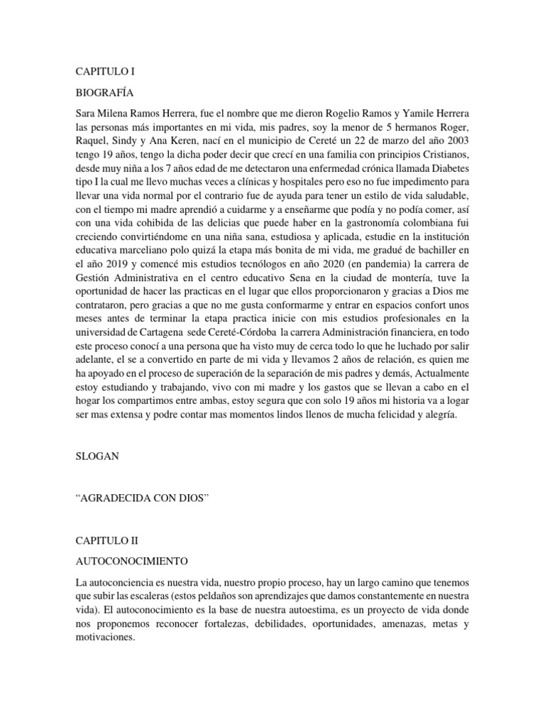 PROYECTO DE VIDA SARA RAMOS | PDF | Amor | Felicidad