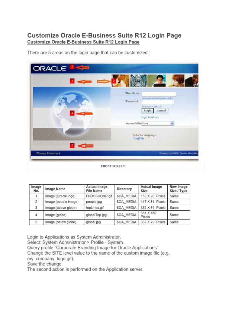 Customize Oracle Login Page | PDF | Gmail | Menu (Computing) Customize Oracle Login Page | PDF | Gmail | Menu (Computing)