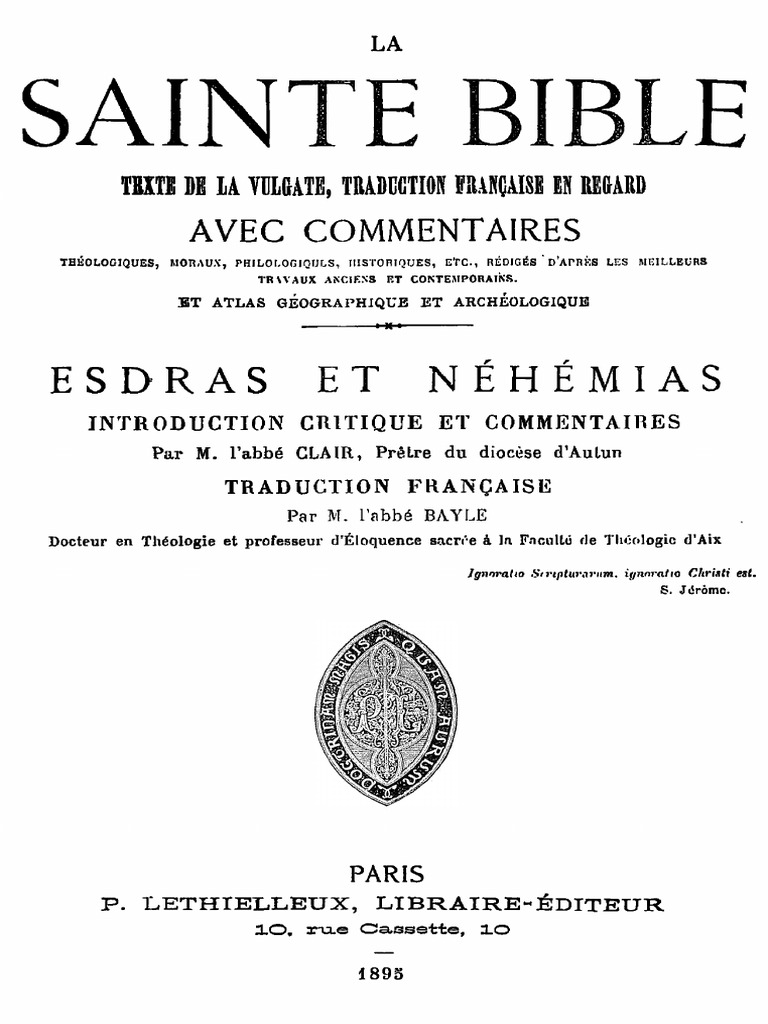 Esdras et Néhémias : Histoire et Réformes | PDF | Esdras | Livres des Rois