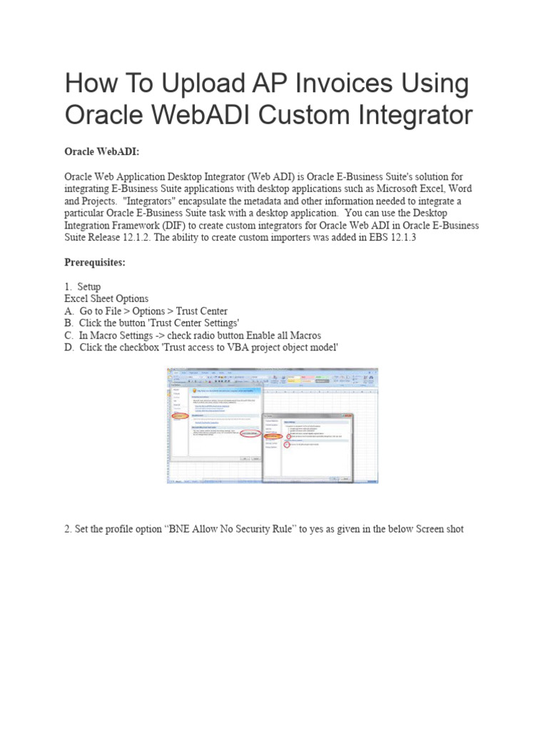 Upload AP Invoices via Oracle WebADI | PDF | Microsoft Excel | Application Software