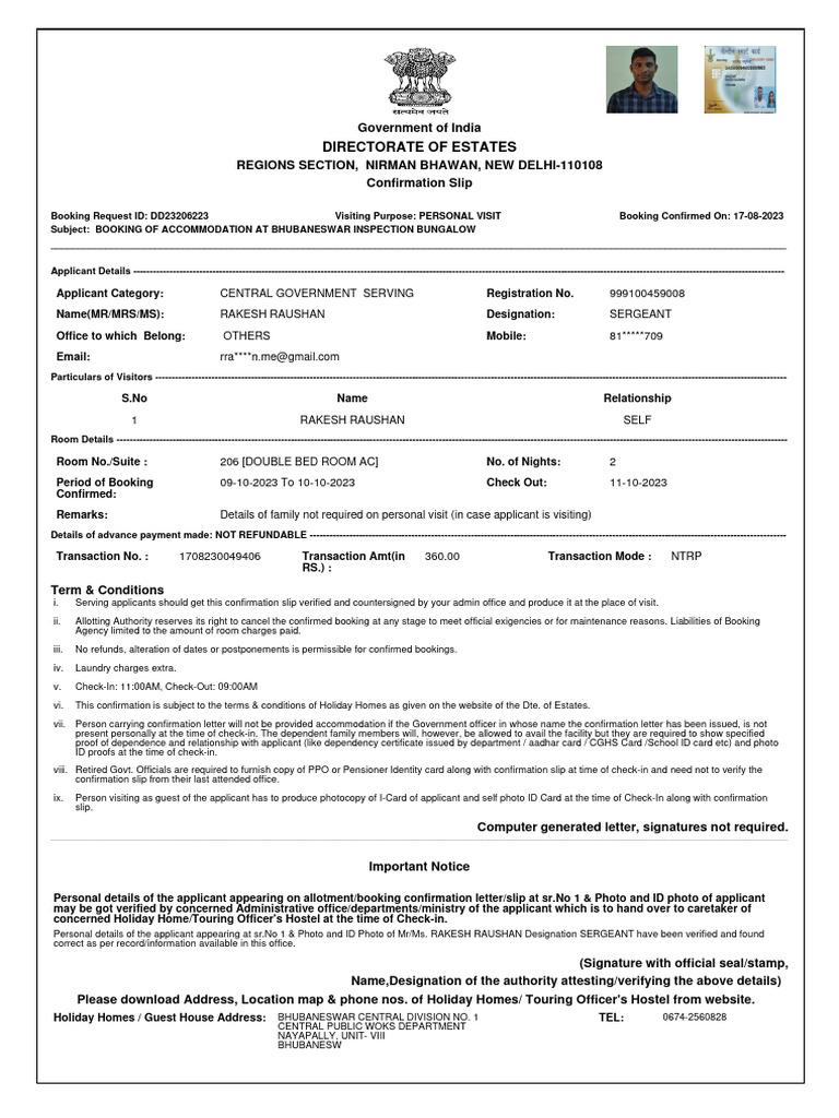 PDF Confirmation Slip | PDF | Identity Document