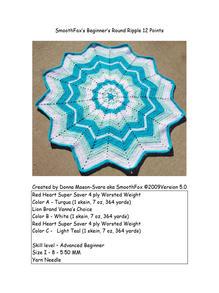 SmoothFox Beginners Round Ripple | PDF | Crochet | Crafts