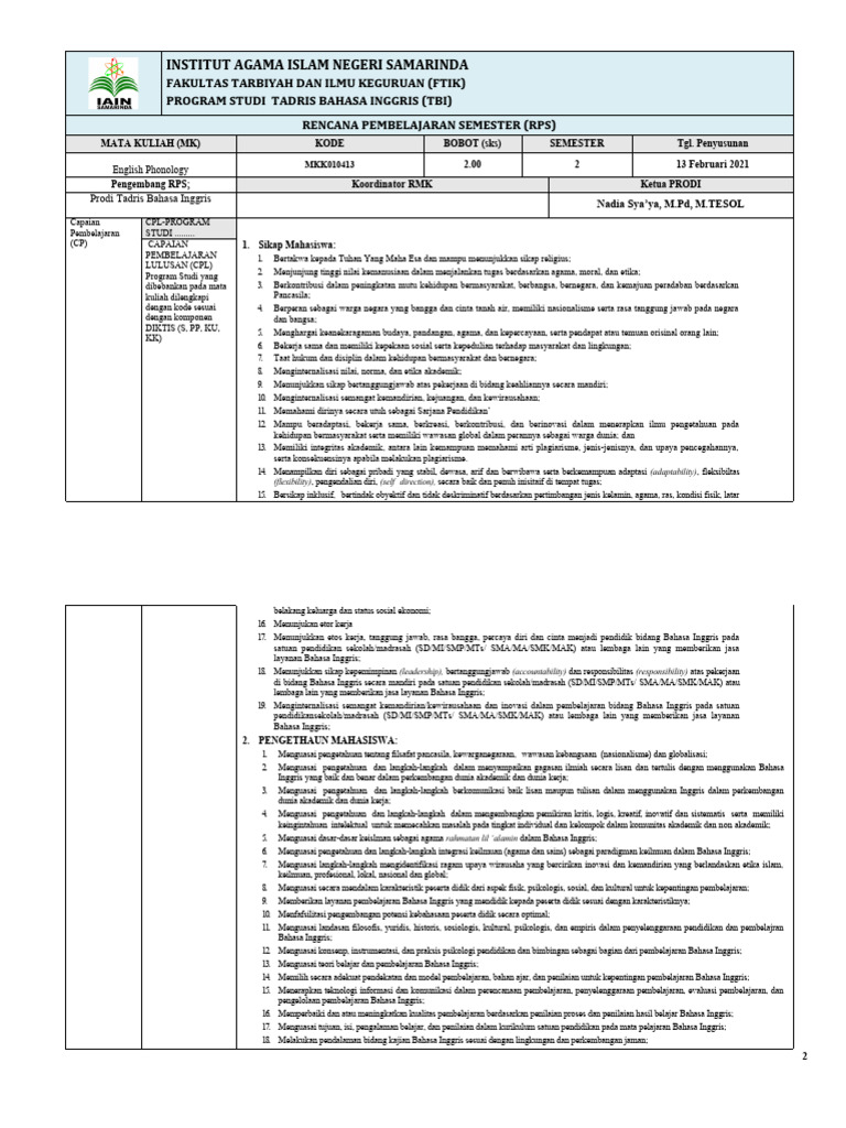RPS English Phonology | PDF