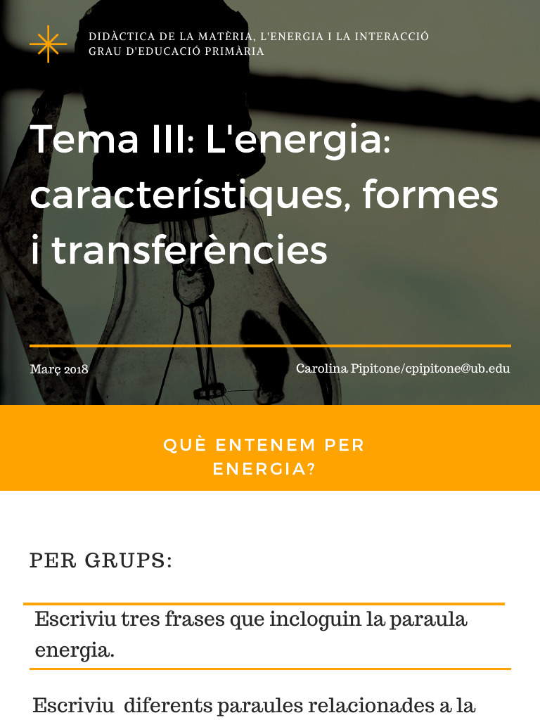 Tema III - Lenergia - Característiques, Formes I Transferències | PDF