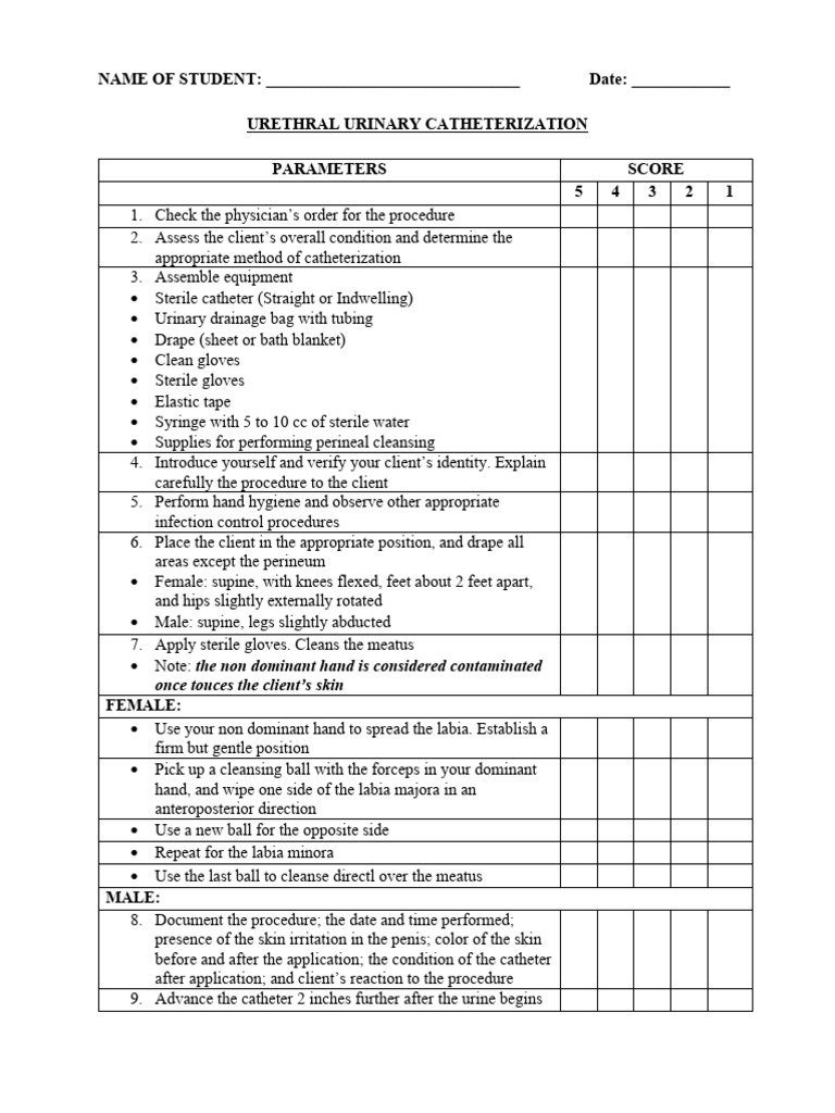 IFC Checklist | Download Free PDF | Catheter | Urology