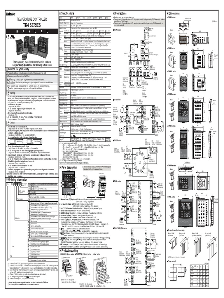 Autonics Tkfour Series Manual | PDF