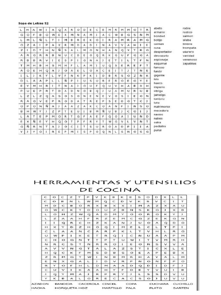 Sopas de Letras Dificiles | PDF