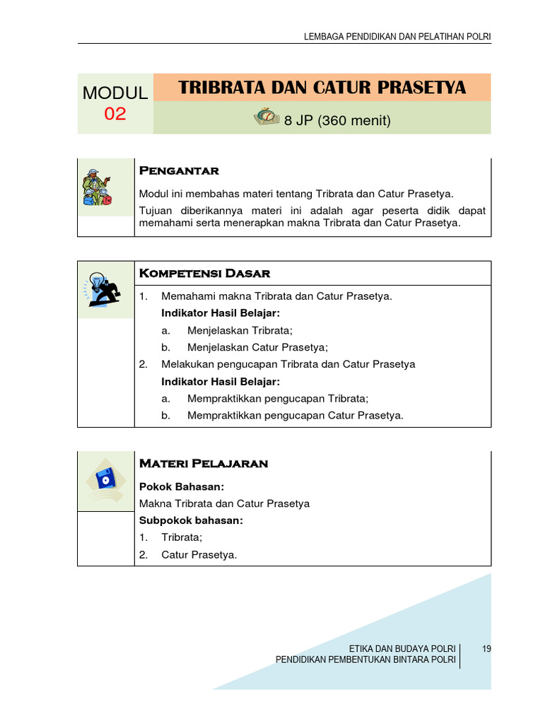 Modul 2 Makna Tribrata Dan Catur Prasetya | PDF