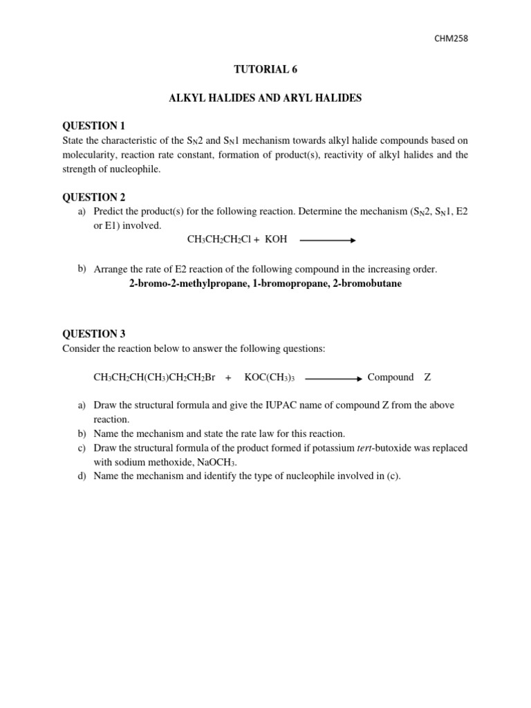 TUTORIAL 6 Edit | Download Free PDF | Chemical Reactions | Organic ...