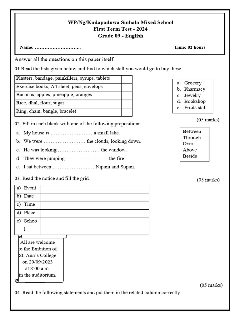 grade 9 first term | Download Free PDF | Fish | Sharks