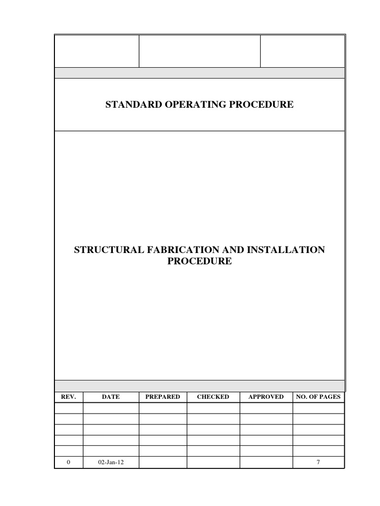 Structural Fabrication and Installation Procedure | PDF ...