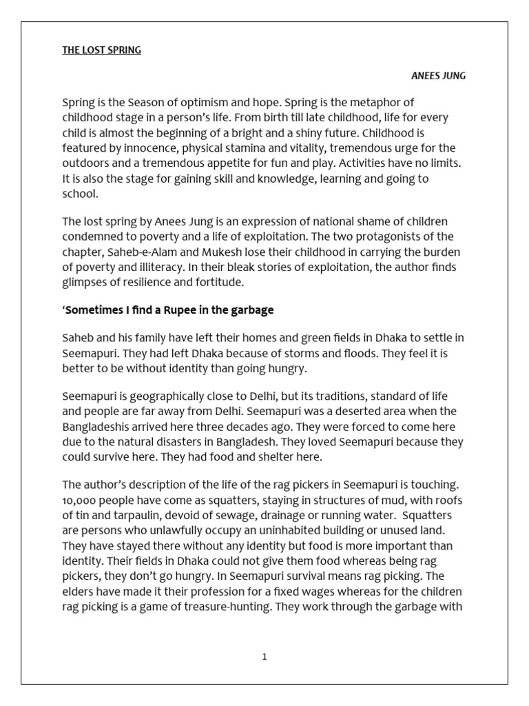 The Lost Spring | PDF