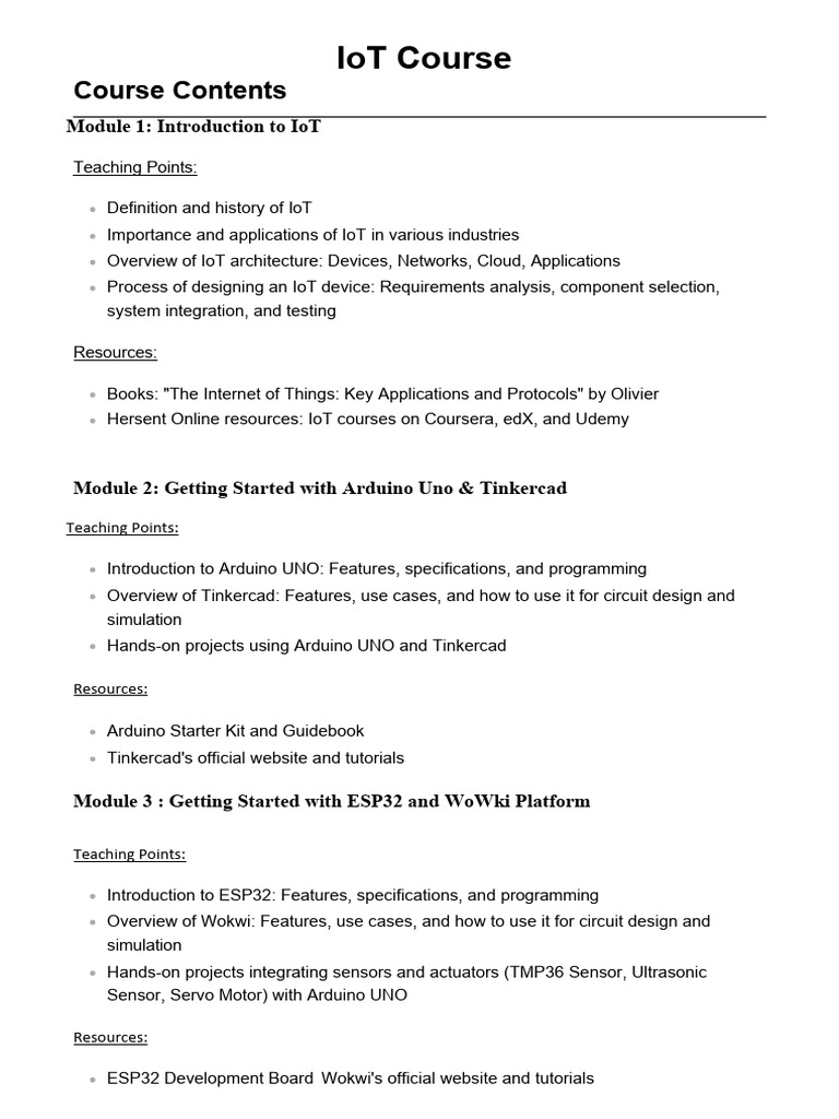 IoT Course | PDF | Internet Of Things | Home Automation