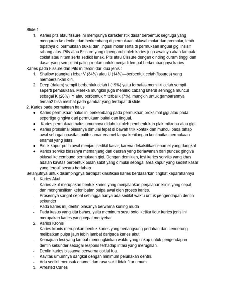 Script Klasifikasi Karies N Klasifikasi Kavitas | PDF | Kajian Bahasa ...