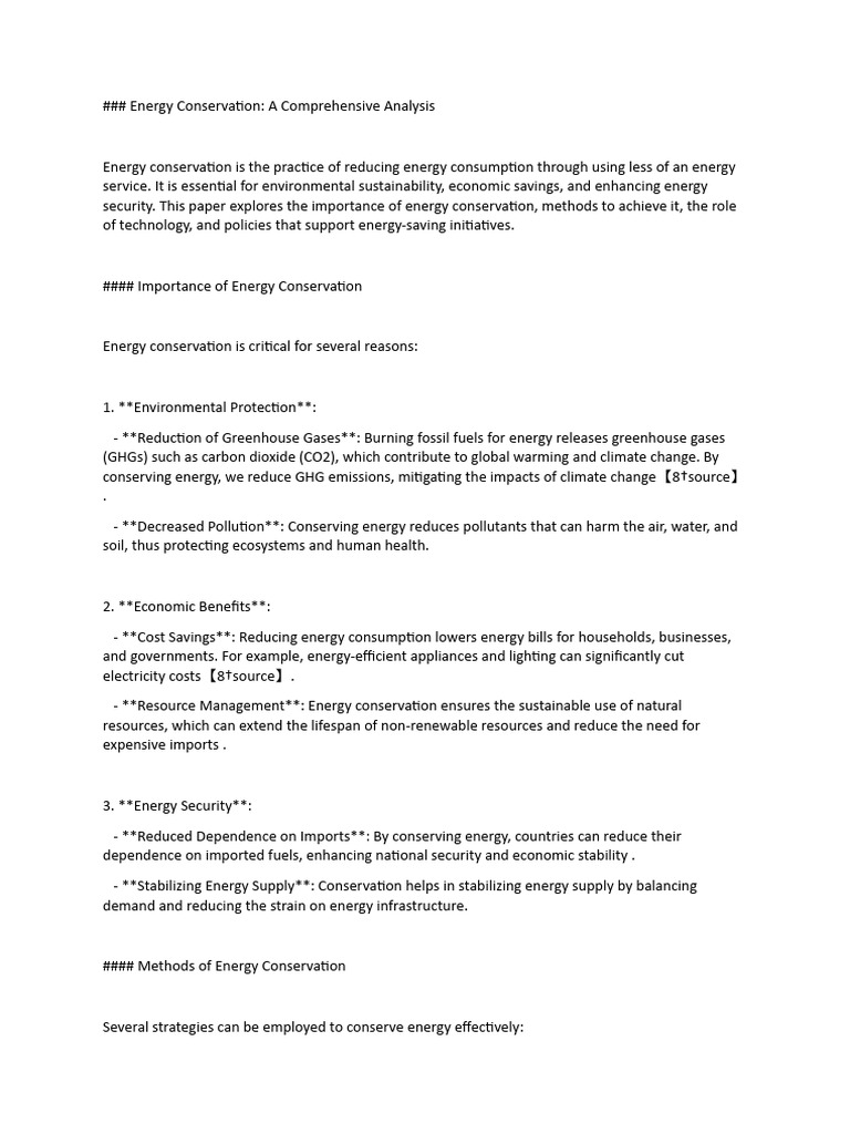 Energy Conservation Pdf Energy Conservation Efficient Energy Use