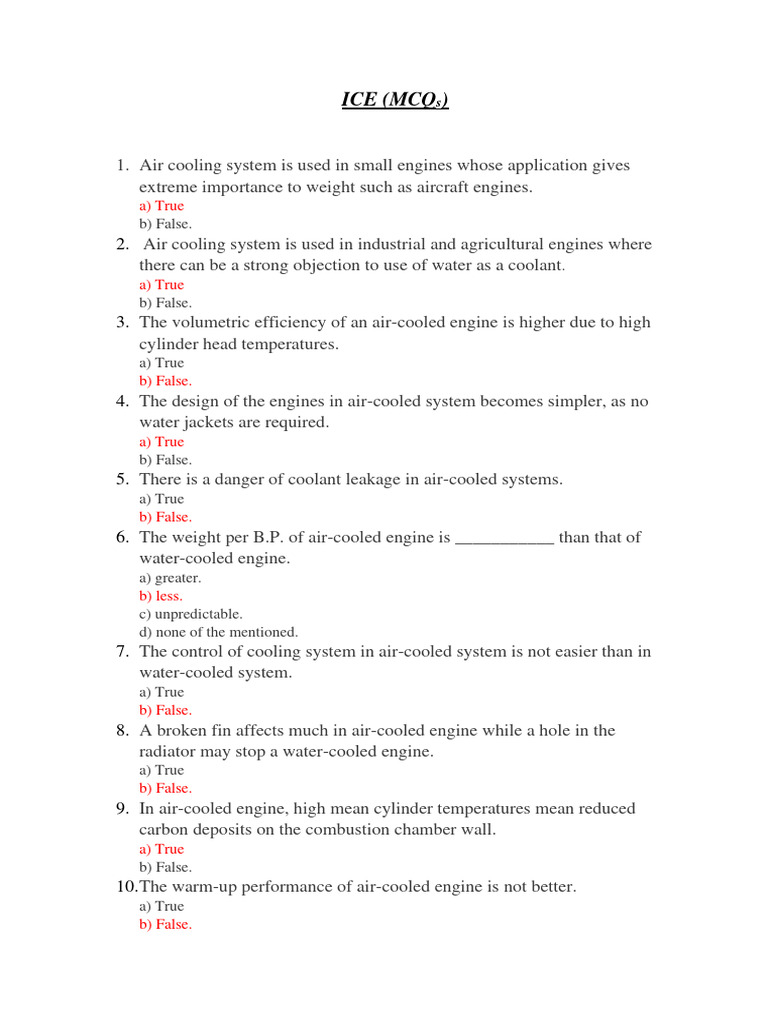 ICE MCQ 3 | PDF | Internal Combustion Engine | Combustion ICE MCQ 3 | PDF | Internal Combustion Engine | Combustion