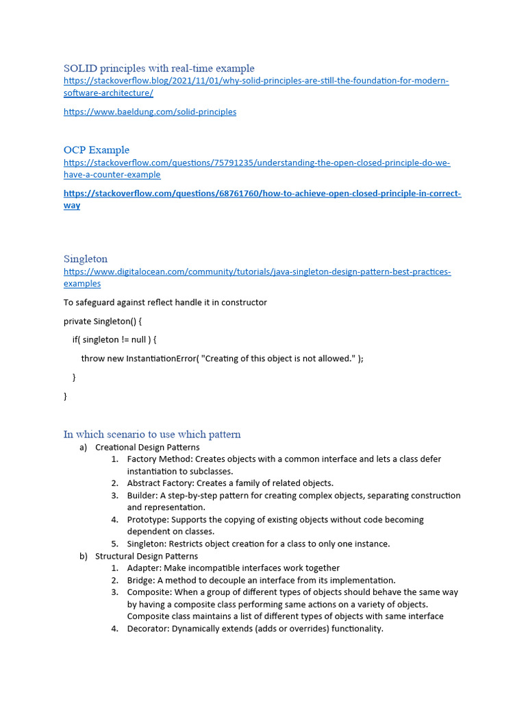 Design Pattern And Princples Pdf Class Computer Programming Method Computer Programming