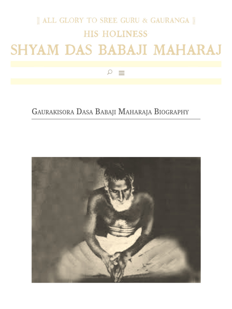 Gaurakishore Das Babaji Biography | PDF | Bhakti