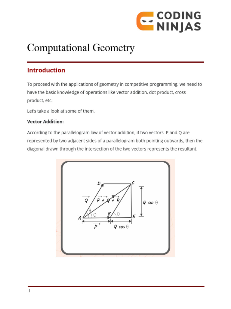 Computational Geometry-1428 | PDF | Euclidean Vector | Line (Geometry)