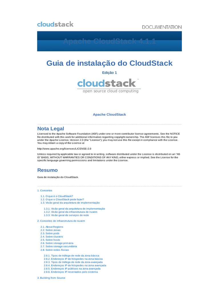 Apache CloudStack 4 1 1 Guia de Instalac 2 | PDF | Endereço de IP ...