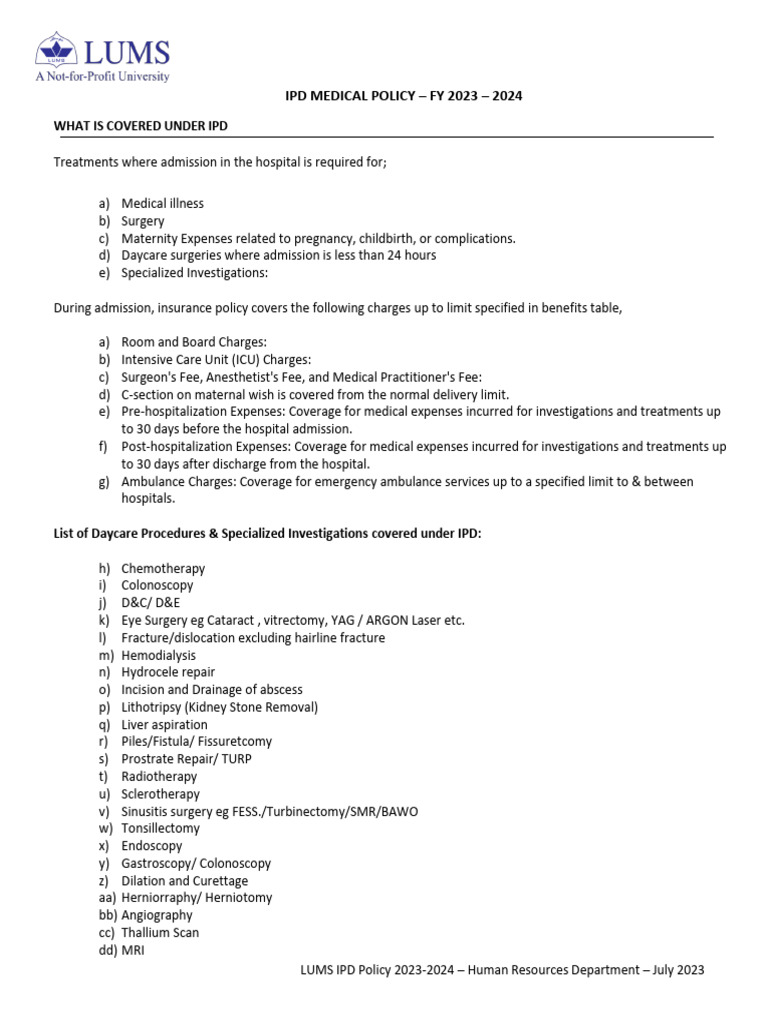 IPD Policy Guidelines (1) | Download Free PDF | Patient | Hiv/Aids