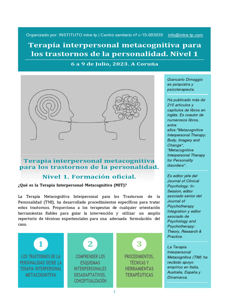 Terapia Interpersonal Meta | Descargar gratis PDF | Psicoterapia ...