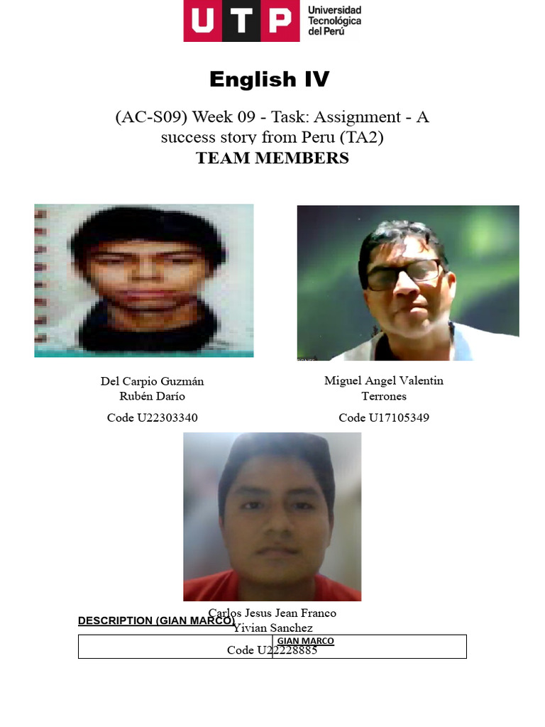 Week 09 - A Success Story From Peru (TA2) | PDF