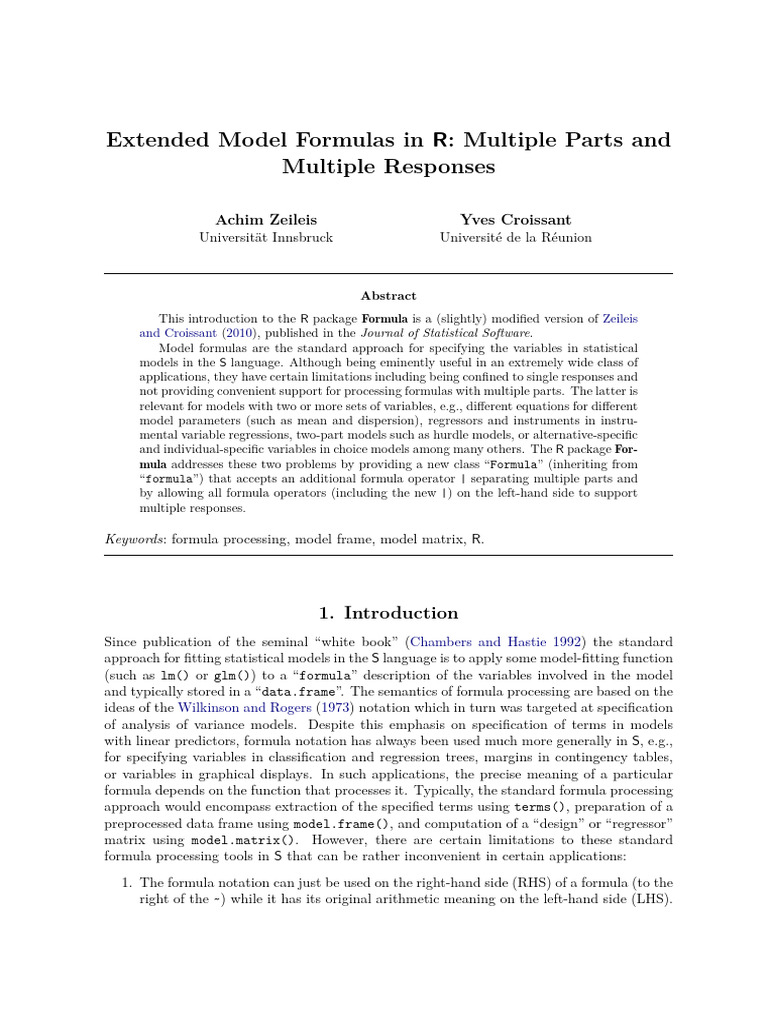 Formula | PDF | Dependent And Independent Variables | Ordinary Least ...