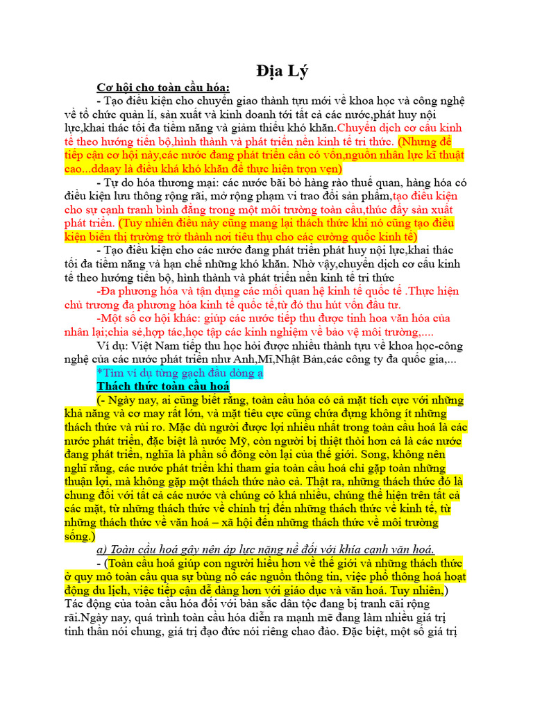 TH4 Địa Lý 1 | PDF