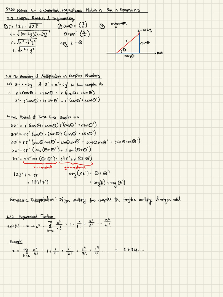 SYDE 113 Lecture 3 | PDF | Exponential Function | Logarithm