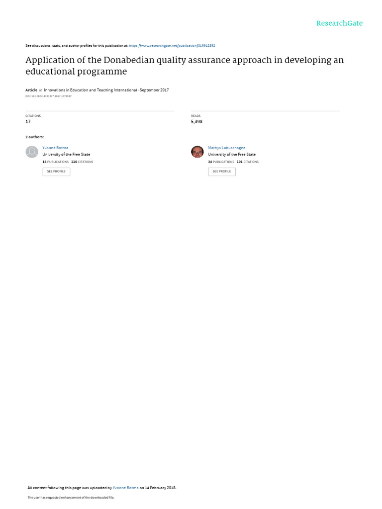 Donabedian Approach in Education Program Development | PDF ...