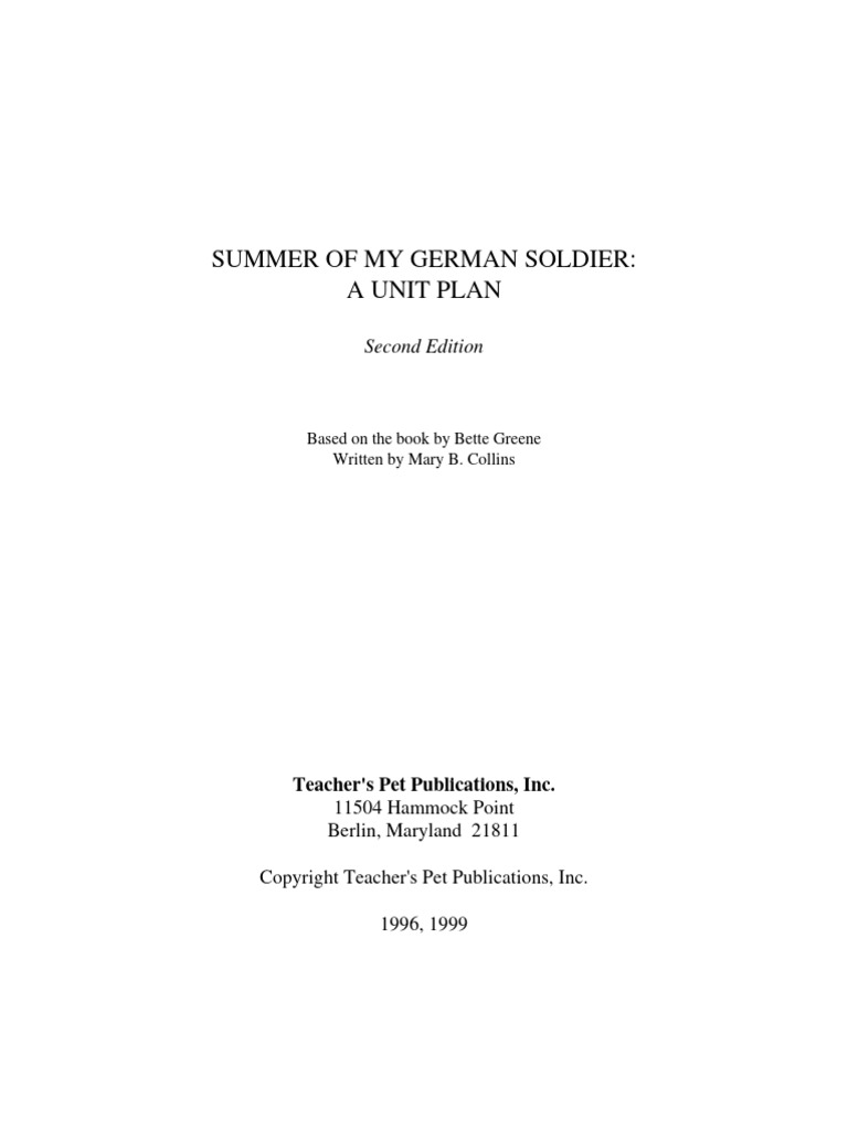 Summer of My German Soldier | Download Free PDF | Vocabulary | Reading ...