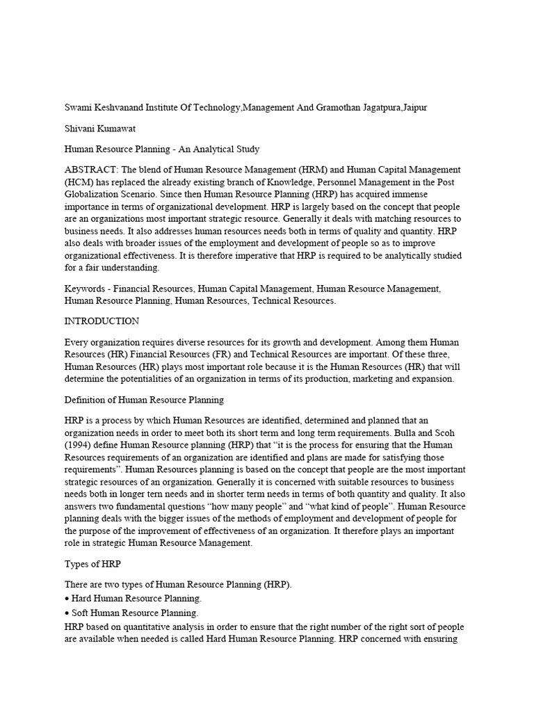 HRM Termpaper | PDF | Human Resource Management | Human Resources